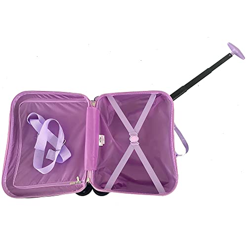 Disney Frozen Ride on Suitcase for Kids, 18'' Suitcase with Seat for Kids, Cute Lightweight Kids Travel Suitcase Trolley