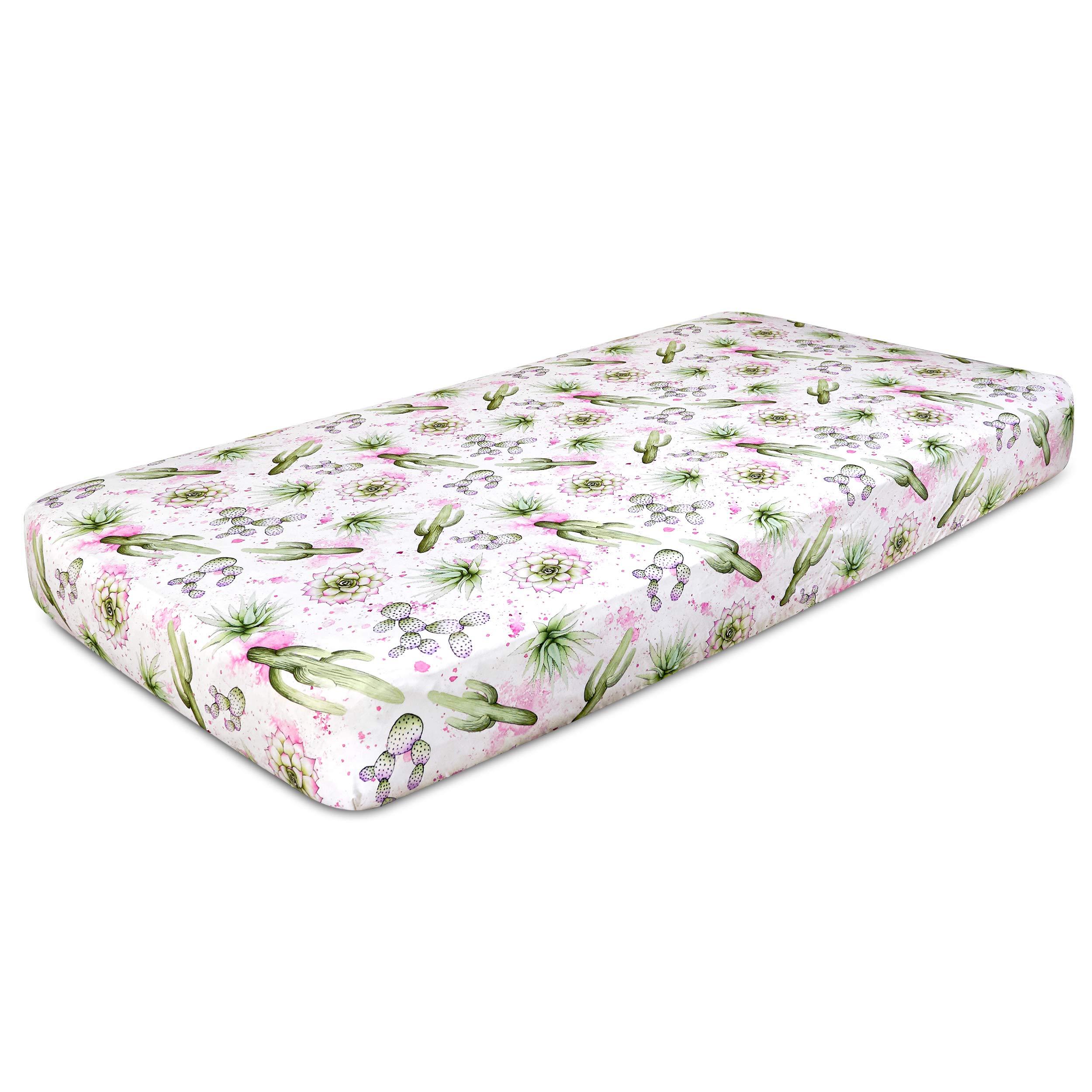 Cactus Design Crib Sheet | Extra Soft Jersey Knit Cotton | Southwest Theme