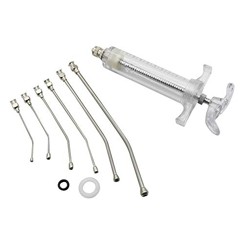Duona Bird Feeding Syringe Feeding Tubes for Baby Birds Parrot Hand Feeding Syringe with 6 Pcs Curved Gavage Tubes (50ML)