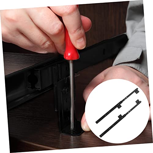 3 Pairs Keyboard Rails Desk Rail Rack Drawer- Design Rack Keyboard Slide Out Tray Cabinet Slides Computer Stand Practical Keyboard Stand Under The Stage Office Steel Cupboard