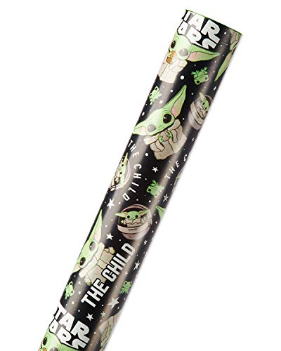 American Greetings Star Wars Mandalorian Wrapping Paper, The Child/Baby Yoda (1 Roll, 75 sq. ft.)