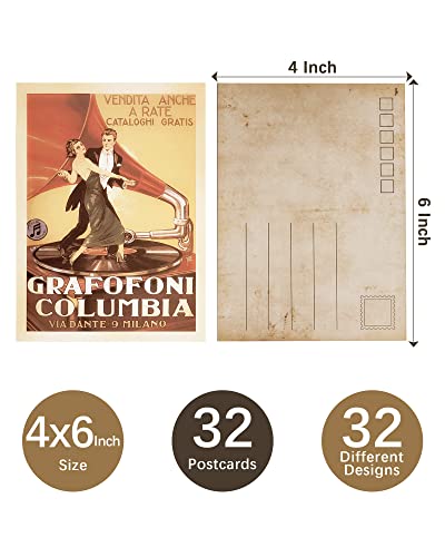 Nenbic 32 PCS 1 Set Vintage Retro Postcards Poster Old Retro Greeting Cards Postcard Souvenir Gifts for Worth Collecting