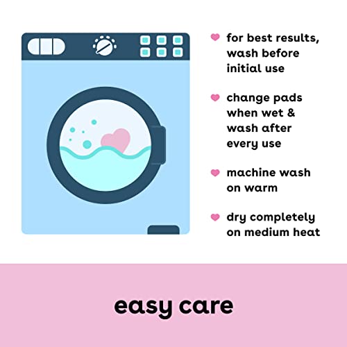 Bamboobies Women’s Nursing Pads, Reusable and Washable Overnight Pads, Leak-Proof Pads for Breastfeeding, Shibori Blue, 4 Pads