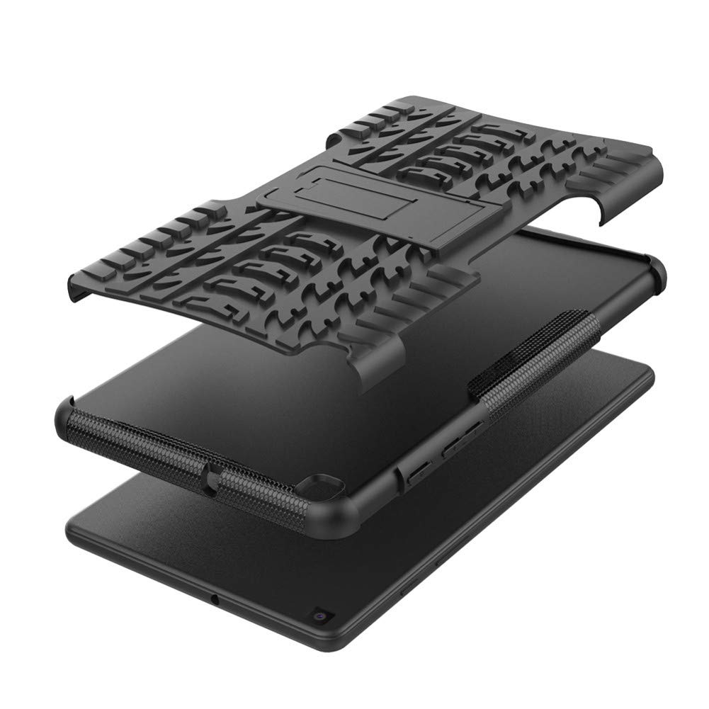 Case for Tab A 8.0 Inch 2019 T295 DWaybox Rugged Heavy Duty Armor Hard Back Cover Case with Kickstand Compatible with Samsung Galaxy Tab A 8.0 Inch 2019 SM-T295/T290 (Black)