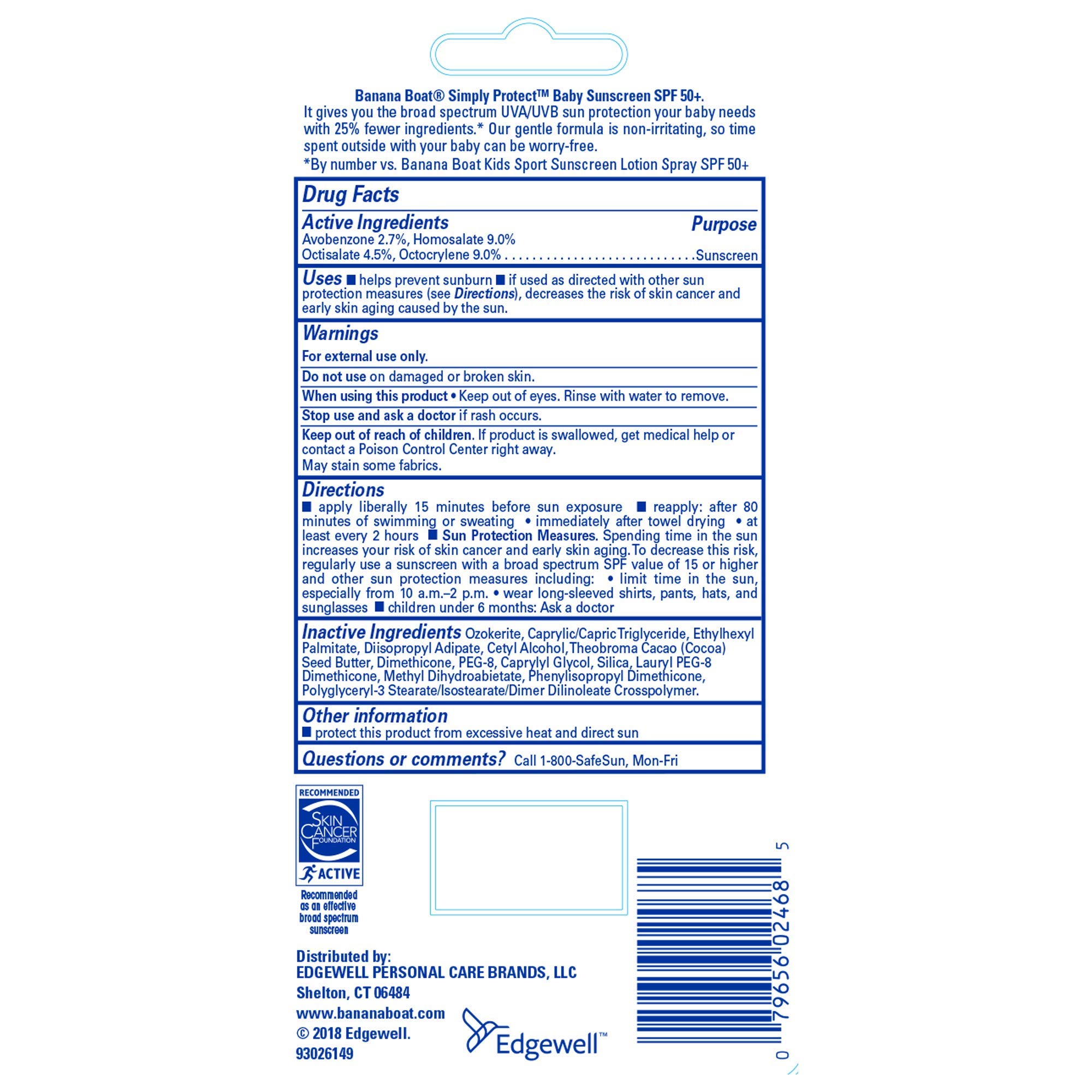 Banana Boat Spf#50+ Baby Simply Protect Stick 0.5 Ounce (14ml) (3 Pack)