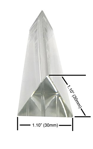 Amlong Crystal 4 inch Optical Glass Equilateral Prism for Teaching Light Spectrum Physics and Photo Photography Prism, 100mm