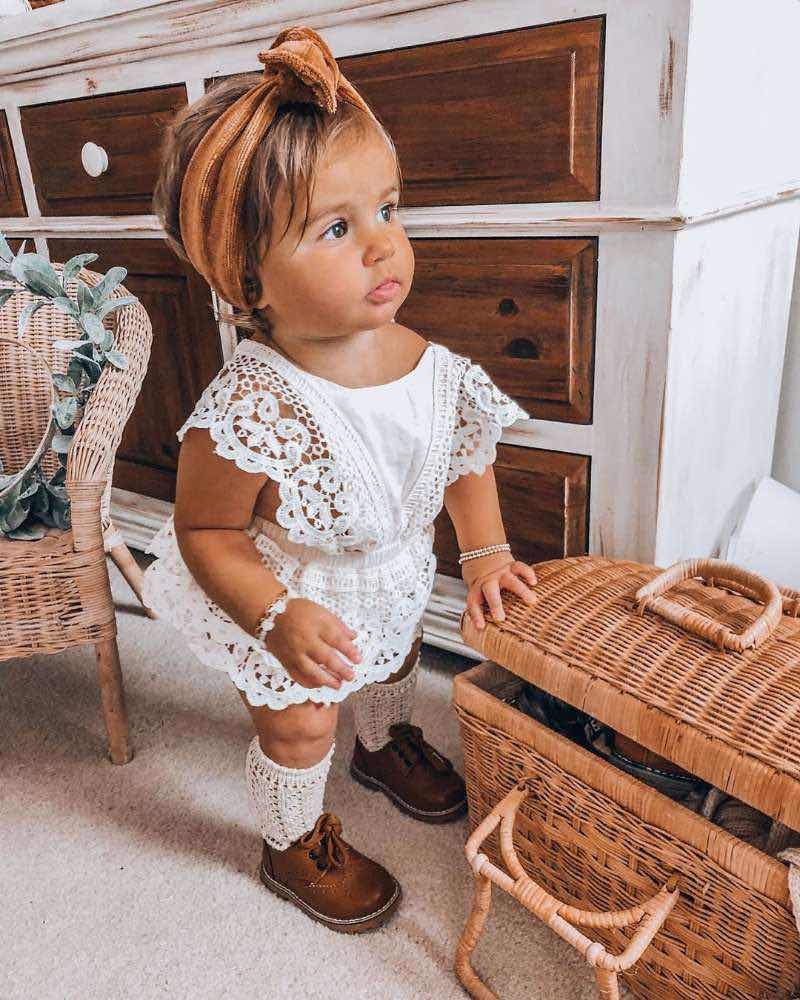 Baby Girl Lace Romper Boho Clothes Newborn Photography Outfits 6-12 Months