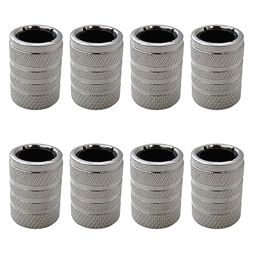 8 Pcs Aluminum Tire Stem Valve Caps Aluminium Car Dustproof Wheel Air Port Caps Cover(Silver)