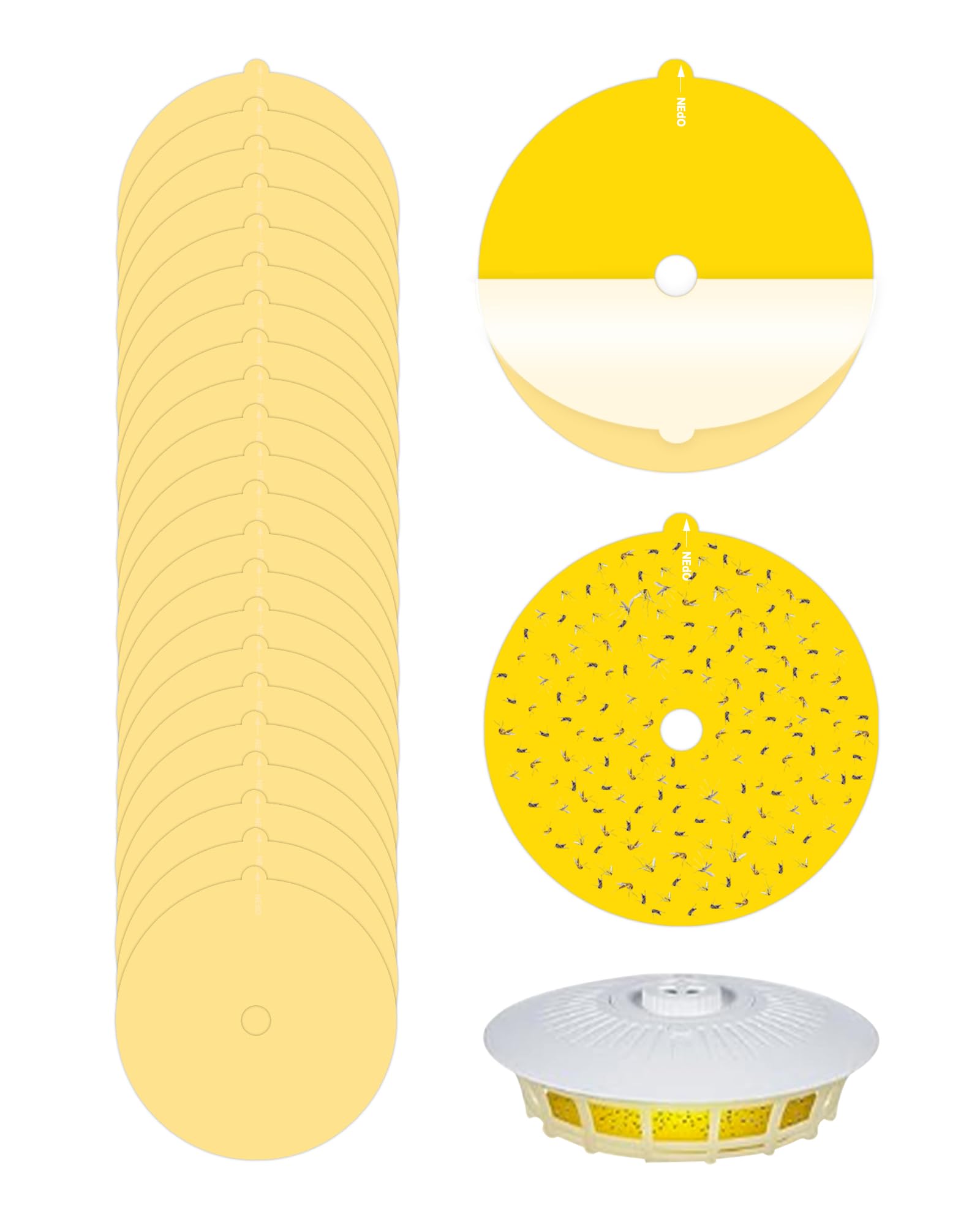 24 Pcs Flea Trap Refill Discs 4.72" Replacement Glue Boards with Hole for Flea Traps for Inside Your Home, Sticky Pads for Fleas, Bugs, Flies, Mosquitos, etc