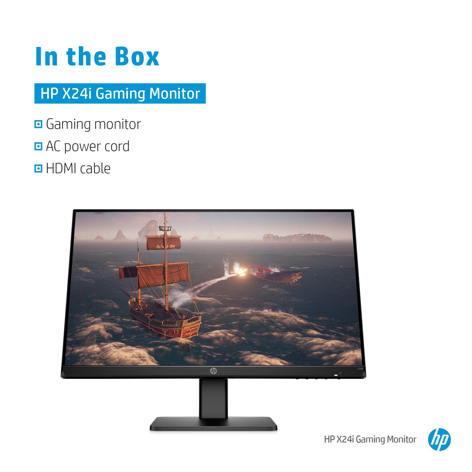 HP 24-inch Full HD IPS Gaming Monitor with Tilt Adjustment and AMD FreeSync Premium Technology (X24i, Black)