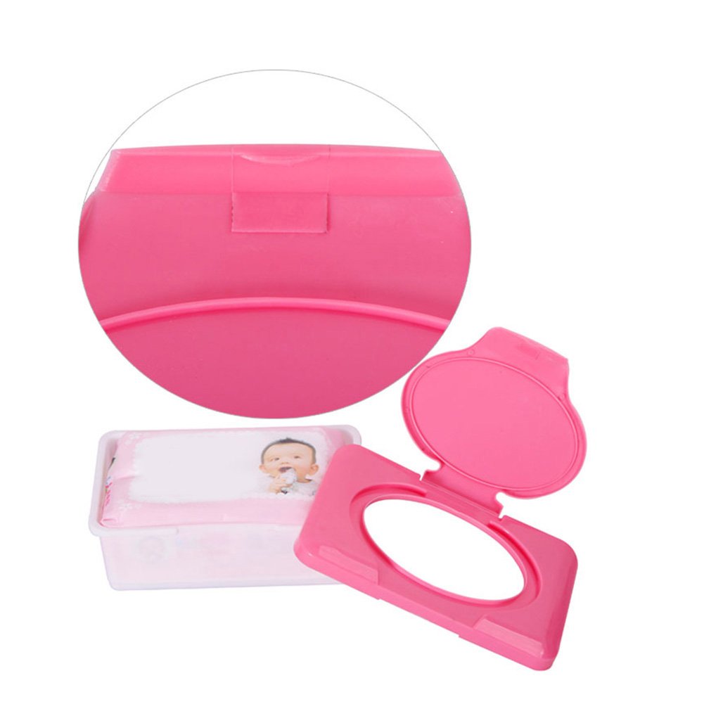 Baost Portable Wet Wipe Travel Cases Napkin Tissue Paper Storage Box Plastic Wipes Dispenser Case Baby Wipes Holder Refillable Container with Buckle Lid for Home Car Office Blue
