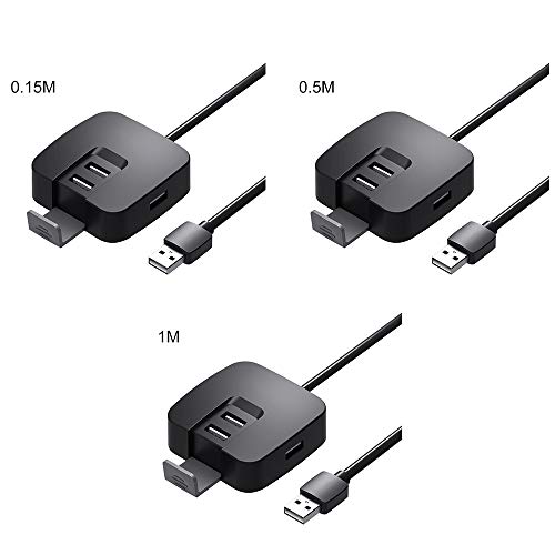 Lysee Data Cables - USB 2.0 4 Ports Splitter Hub High Speed Notebook USB Extension Multi-Interface Hub Mobile Phone Holder - (Cable Length: 0.15m)