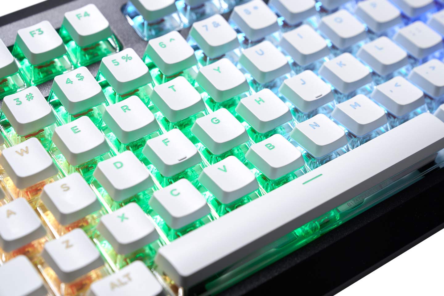 G.SKILL Crystal Crown Keycaps - Keycap Set with Transparent Layer for Mechanical Keyboards, Full 104 Key, Standard ANSI 104 English (US) Layout - White