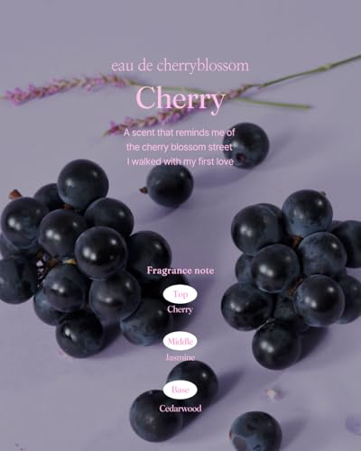 Foellie] eau de cherry blossom - Feminine Inner Beauty Perfume (for Underwear), Sweet Cherry blossom Scents Fragrance, 5ml(0.169 fl oz)