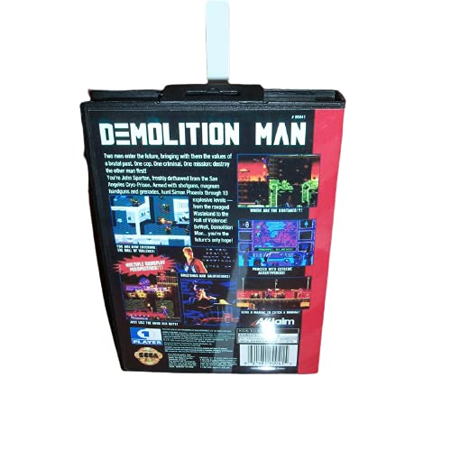 Aditi Demolition Man US Cover with Box and Manual For Sega Megadrive Genesis Video Game Console 16 bit MD Card (USA EU Case)