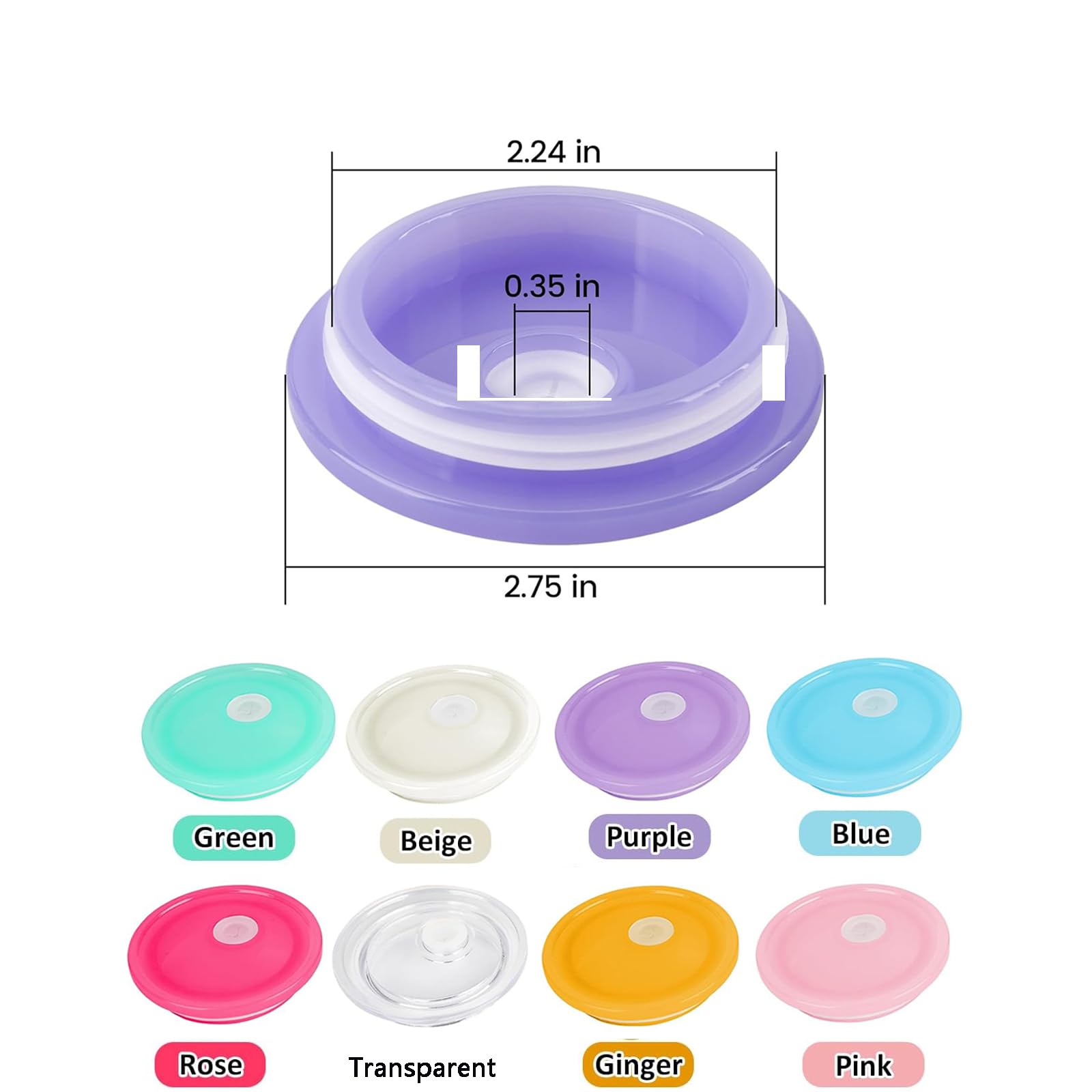 8 PackColorful Acrylic Lids for 16 oz Glass Cups, Spill Proof and Reusable Tumbler Replacement Lids, Suitable for Beer Cans, Water Cups and Glasses, Replacement Lids for Drinking Beer Glasses