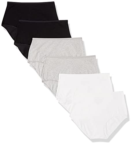 Amazon Essentials Women's Cotton High Waisted Underwear (Available in Plus Size), Pack of 6, Neutral, XX-Large