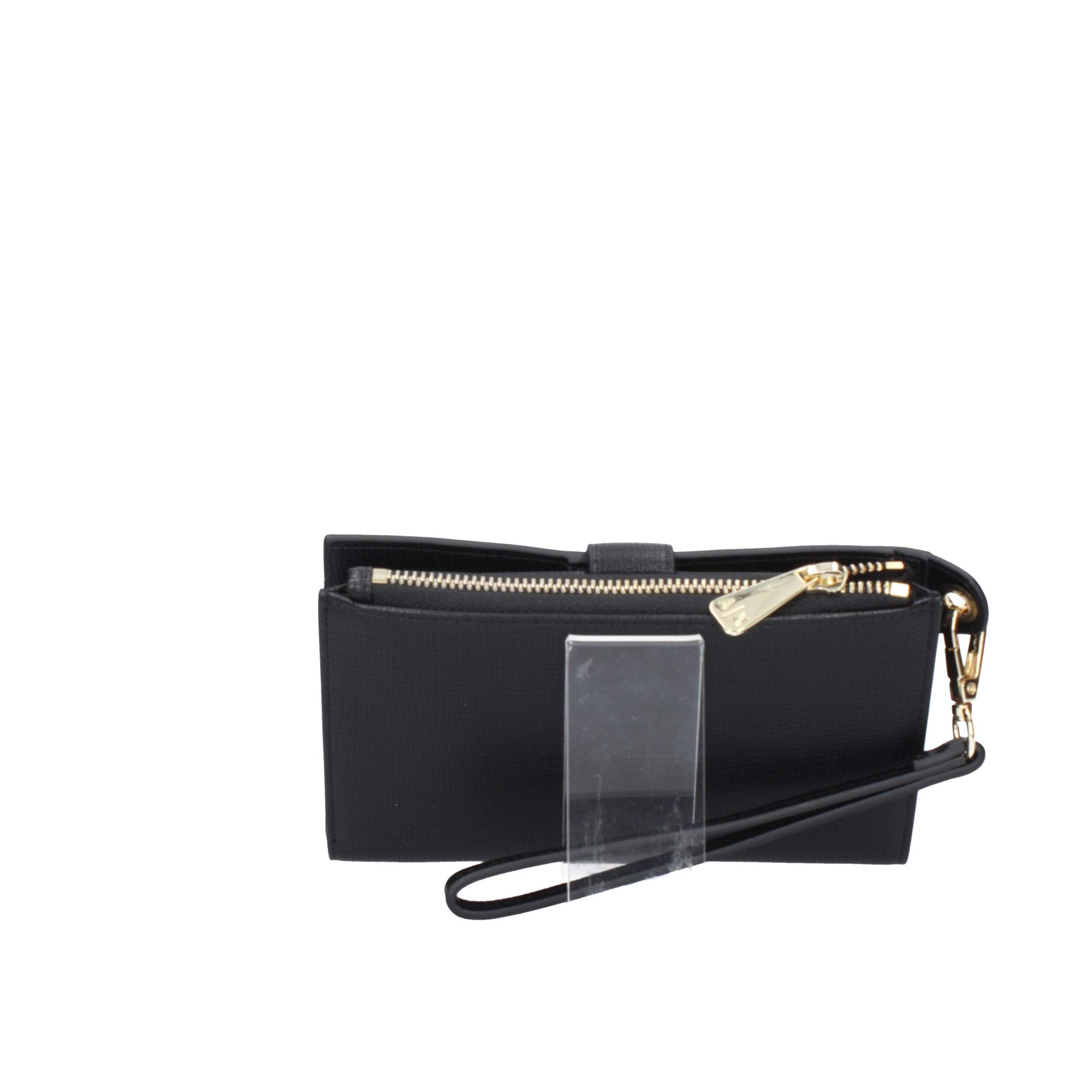 A|X ARMANI EXCHANGE womens Leather Organizer Wallet, Black, One Size US