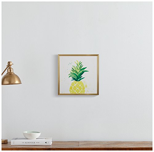 Amazon Brand β Rivet Pineapple Speck Print Wall Art in Gold Wood Frame, 12" x 12"