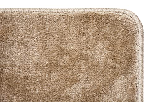 Euro Collection Solid Color Area Rug Rugs Slip Skid Resistant Rubber Backing Machine Washable More Color Options (Beige, 3'3" x 4'11")