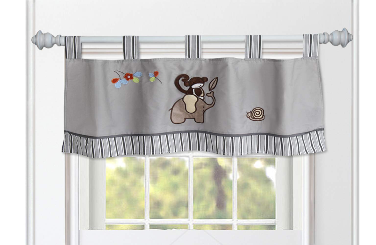 BabyFad Jungle Grey with Elephant, Giraffe, Zebra and Turtle with Musical Mobile Nursery for Boys and Girls, 9 Piece Baby Crib Bedding Set 100% Cotton
