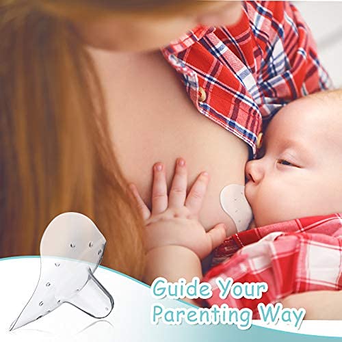 8 Pieces Contact Nipple Protector Nipple Breastfeeding Everters with Carrying Case Silicone Nipple Extender Without BPA for Helping Moms Breastfeeding Flat Inverted Nipples (Clear,20 mm/ 0.78 Inch)