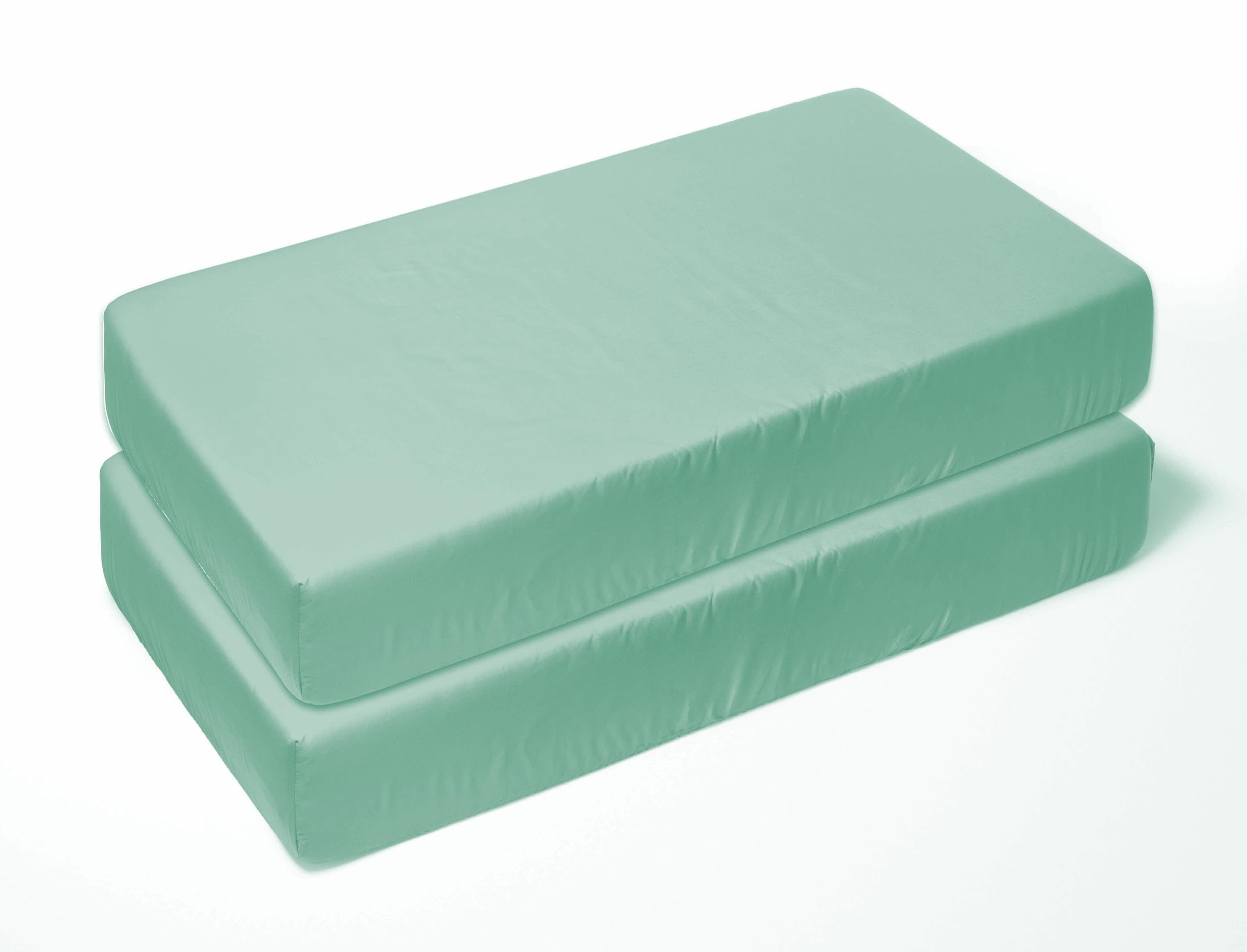 Bacati Solid Mint 2 Pc Cotton Percale Crib Sheets