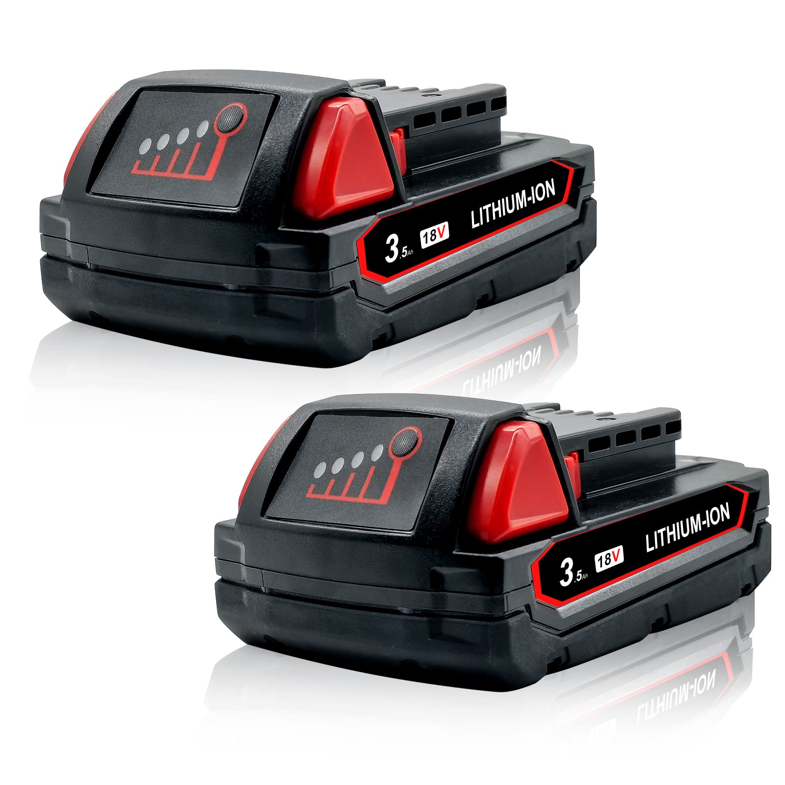 2Pack 18V 3.5Ah Replacement for Milwaukee M18 Battery, Compatible with Milwaukee 18V Battery 48.11.1815 48-11-1820 48-11-1828 48-11-1840 48-11-1850 48-11-1852