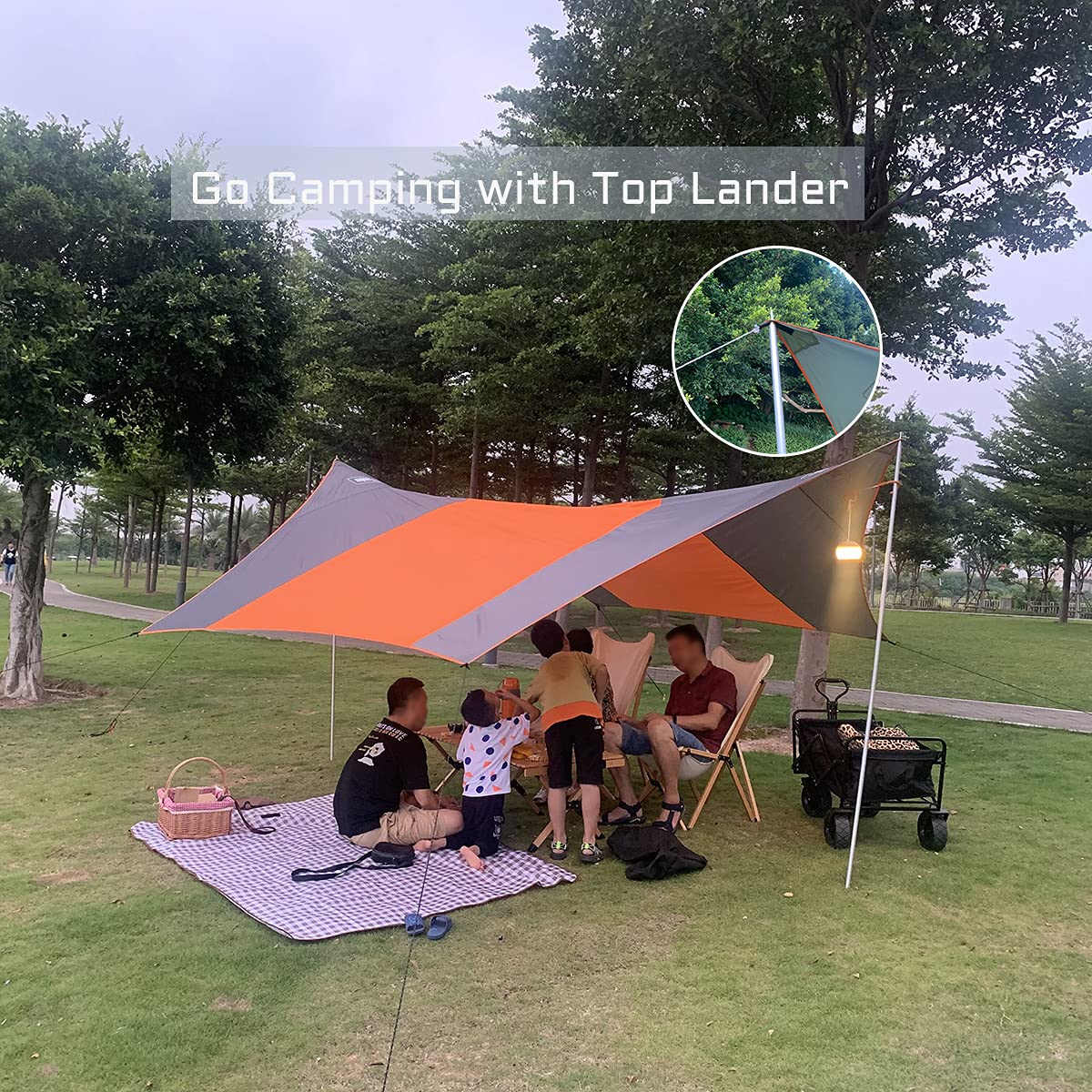 200CM Aluminum Tent Poles for Tarp Ultralight Tarp Poles Rust-proof Folding Camping poles for Awning Sail Sun Shade Hiking Adjustable from 100-200cm