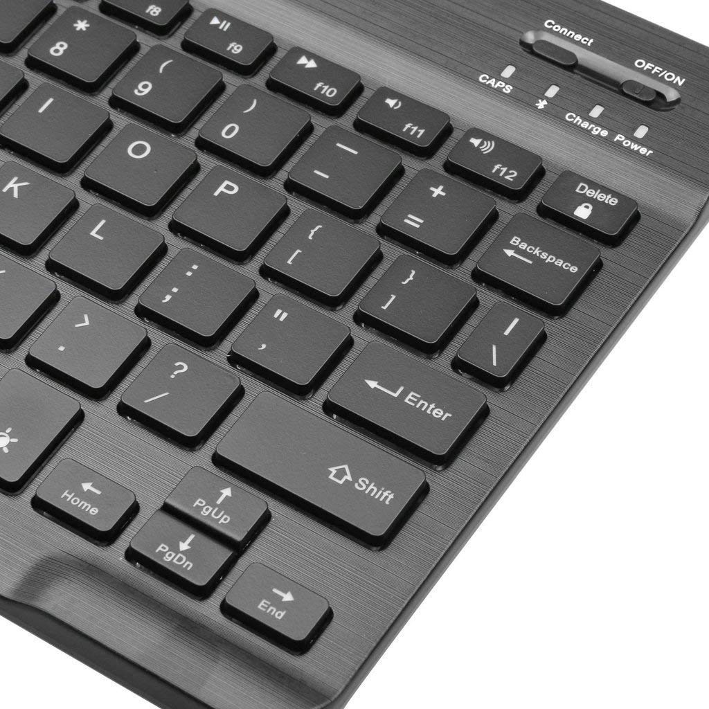 Coastacloud Ultra Slim Backlit Wireless Bluetooth Keyboard, Universal Portable 7-Colors Backlit Rechargeable Keyboard with Stand for iPhone Samsung iOS Android Windows Tablets Phones