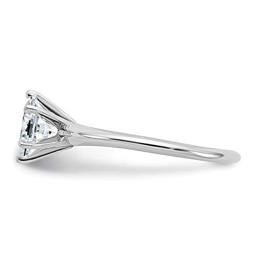 14k White Gold 1.0ct. 7x5mm Oval Colorless Moissanite Solitaire Engagement Ring Sz9 Size 9