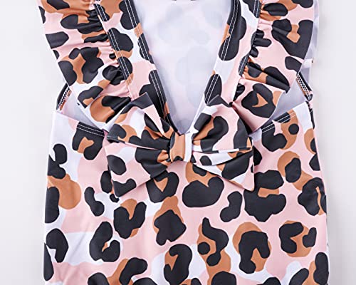 Mud Pie baby girls LEOPARD SWIMSUIT AND HEADBAND, Pink, 12-18 Months US