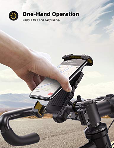 Lamicall Bike Phone Holder, Motorcycle Phone Mount - Adjustable Scooter Phone Holder for iPhone 12 Mini, 12 Pro Max, 11 Pro Max Xs XR 8 X 8P 7 7P 6S, Samsung S10 S9 S8, Huawei, All 4.7-6.8 Devices