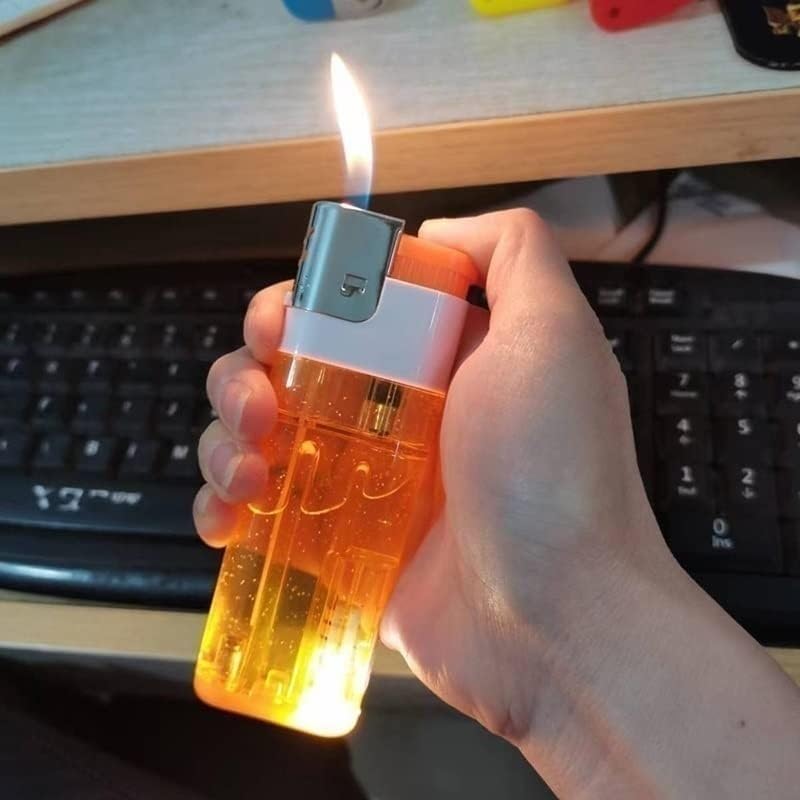 2024 New Transparent Lighter, Large Lighter, Jumbo Lighter, Reusable, Easy to Carry, Suitable for Indoor and Outdoor Use, (Color : C3)