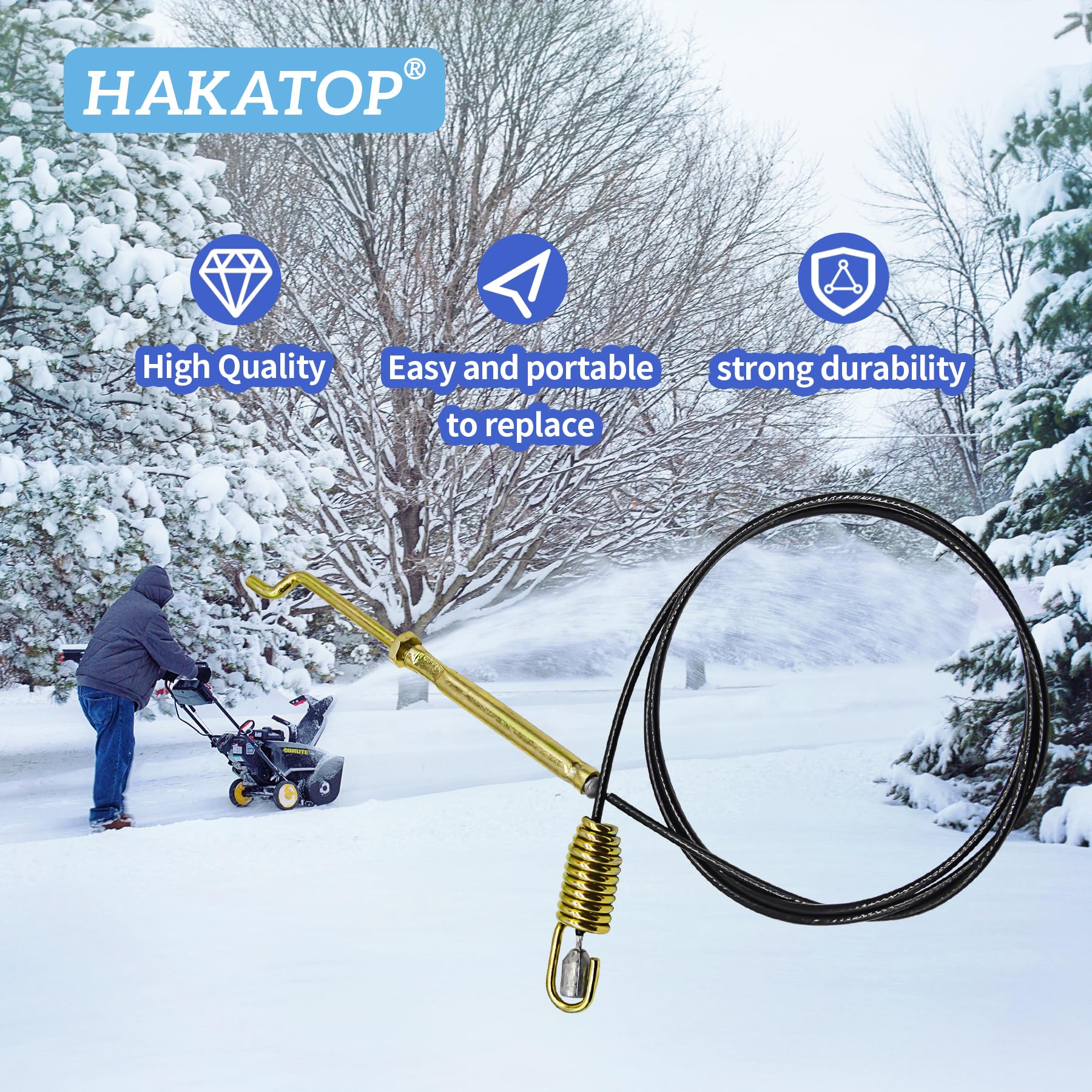2PK 746-0897 946-0897 Snowblower Auger Clutch Cable for MTD TROYBILT Craftsman 746-0897 746-0897A 946-0897A 290-653 2 Stage Snowblowers