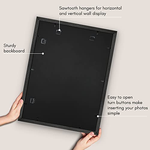Americanflat 18x24 Poster Frame in Black - Use as 12x18 Picture Frame with Mat or 18x24 Frame Without Mat - Wide Engineered Wood Frame, Plexiglass Cover, and Hanging Hardware for Wall