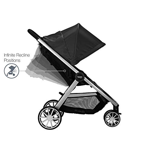 BRITAX B-Lively Travel System with B-Safe 35 Infant Car Seat | One Hand Fold, XL Storage, Ventilated Canopy, Easy to Maneuver, Raven (S05588500)