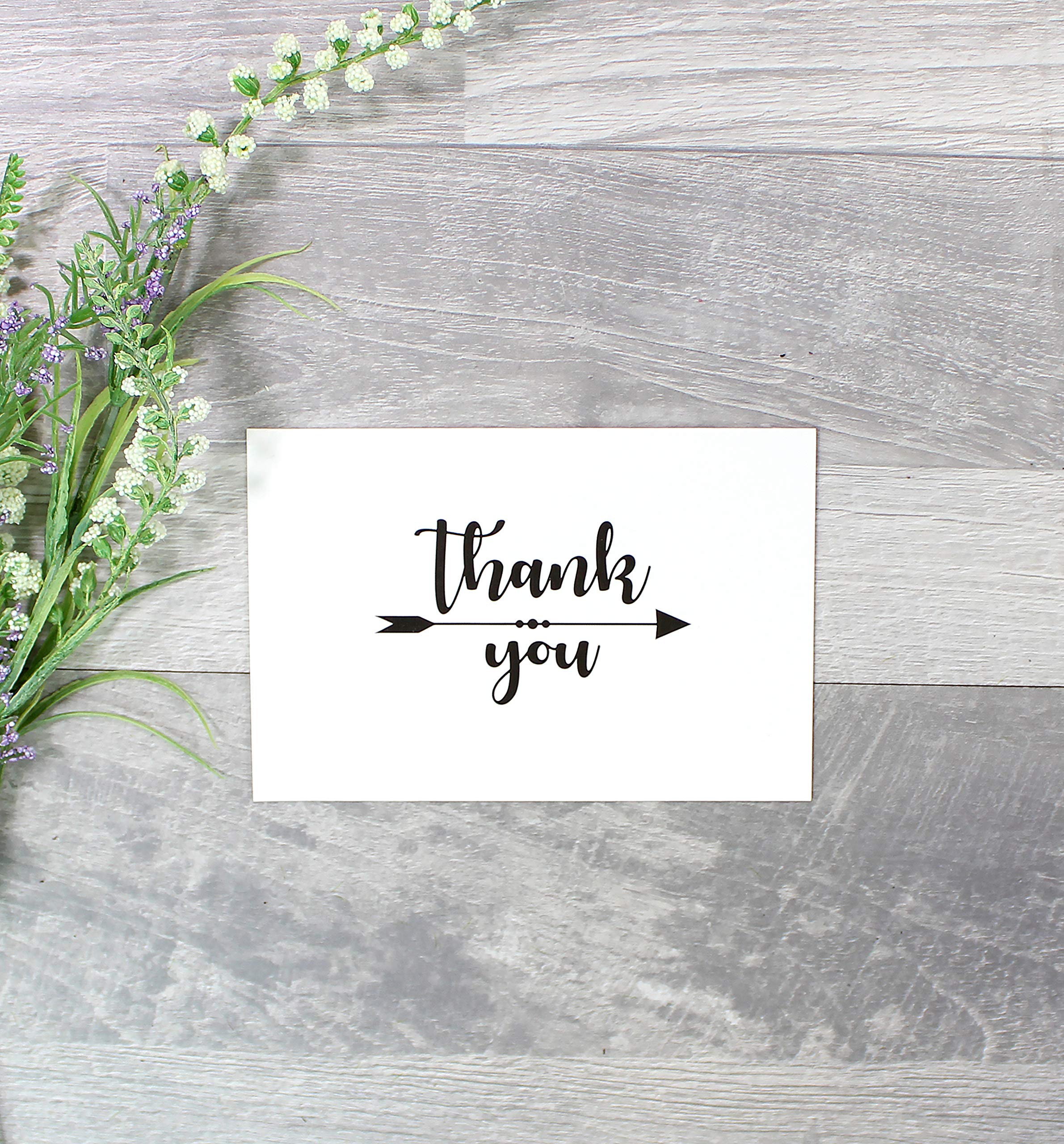 Cavepop 36 Pack Card Box Assorted Thank You Cards with Envelopes, Black and White Handwritten Blank Cards for a Greeting, Notes, Gifts with Envelopes for Wedding, Baby and Bridal Shower