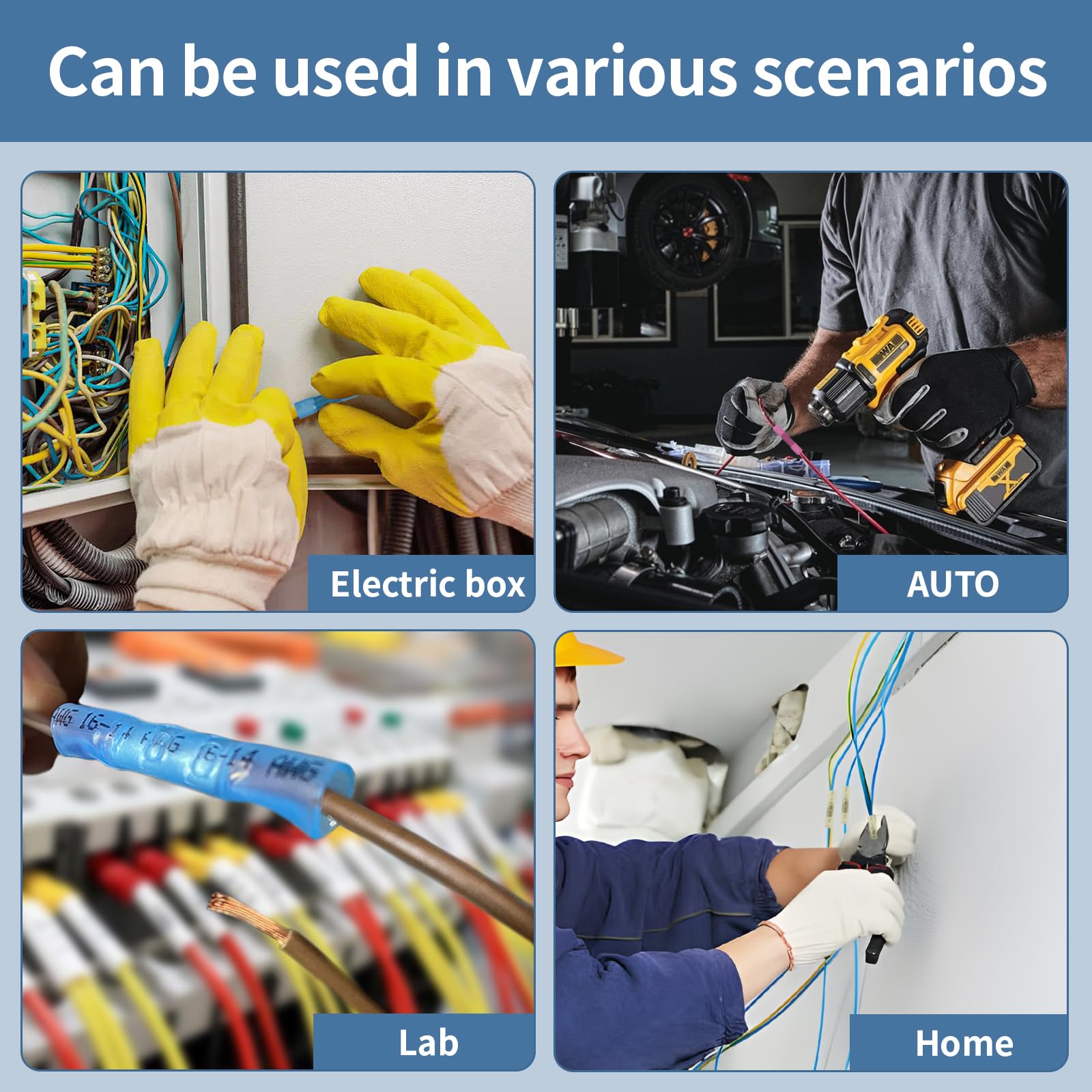 200pcs Heat Shrink Butt Connector, Waterproof Crimp Electrical Wire Connector, Butt Splice Terminal Best for Repair and Maintenance. Suitable for Automotive, Decoration Wiring, Marine Wire Joint