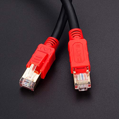 Cat 8 Ethernet Cable 200 FT, Heavy Duty 26AWG Cat8 Internet Cable LAN Network Cable High Speed 40Gbps, 2000Mhz SFTP Ethernet Cables, Weatherproof S/FTP UV Resistant Indoor & Outdoor Ethernet Cable
