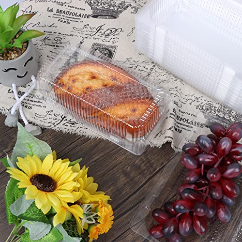 50 Pcs Plastic Loaf Container Transparent Cake Slice Containers Plastic Containers with Lids 9.06 x 4.92 x 3.15β Clear Hinged Lid Cheesecake Container Disposable to Go Box for Restaurants Delivery Takeout