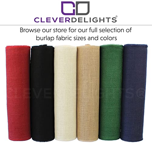 CleverDelights 14" Premium Burlap Roll - 100 Yards - No-Fray Finished Edges - Natural Jute Burlap Fabric