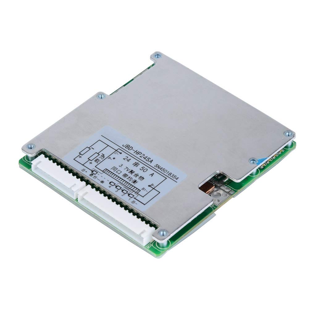 Battery Protection Module, 24 Strings 50A 3.7V Polymer Lithium Li-Ion PCB BMS Cell Protection Board Same Port Balanced Board
