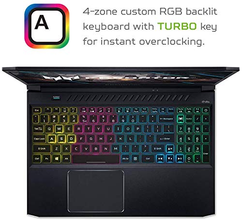 Acer Predator Helios 300 Gaming Laptop, i7-10750H, 15.6" FHD 144Hz IPS Display, WiFi 6, RGB Backlit Keyboard, HD Webcam, USB-C, HDMI, NVIDIA GeForce RTX 2060 6GB, Win 10 (32GB RAM | 1TB PCIe SSD)
