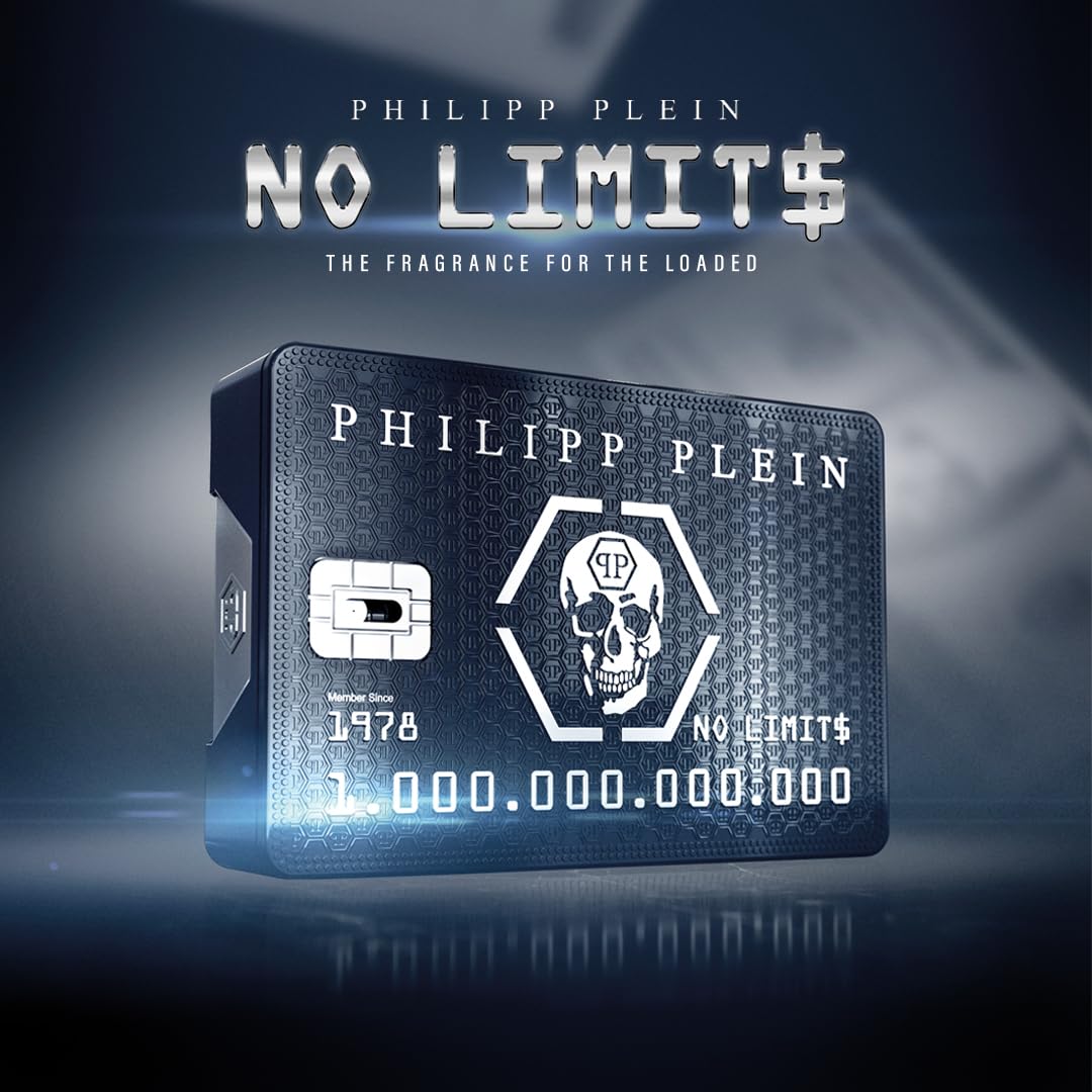 Philipp Plein – Eau de Parfum No Limits 90 ml – Parfum Homme – Notes Orientales et Boisées – Un Tatouage Olfactif Indélébile et Sensuel – Boisé Oriental – Flacon en Verre Laqué Noir