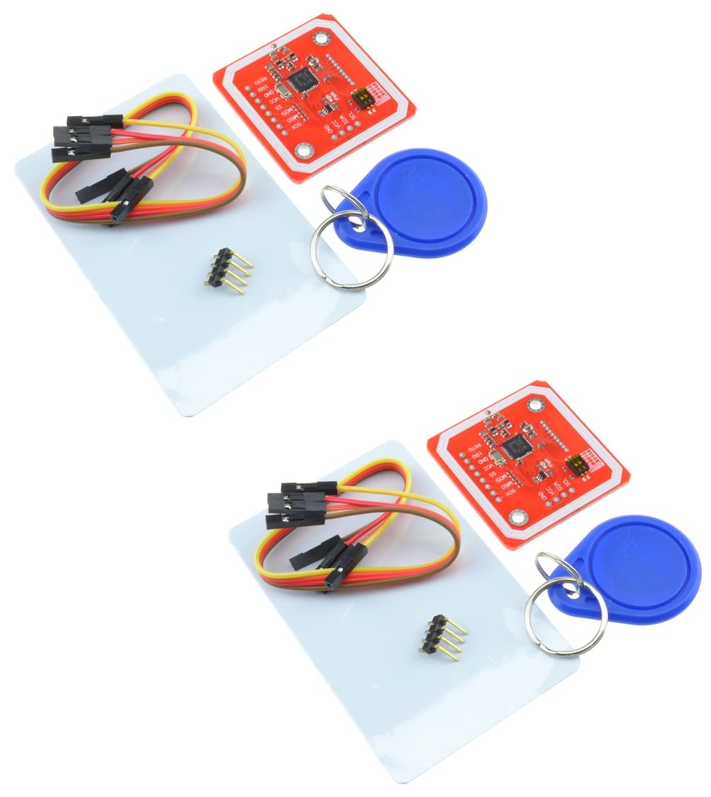 2 PACK PN532 Module, Aideepen PN532 Module V3 Kit Near Field Communication Reader Module I2C SPI HSU with S50 White Card Key Card