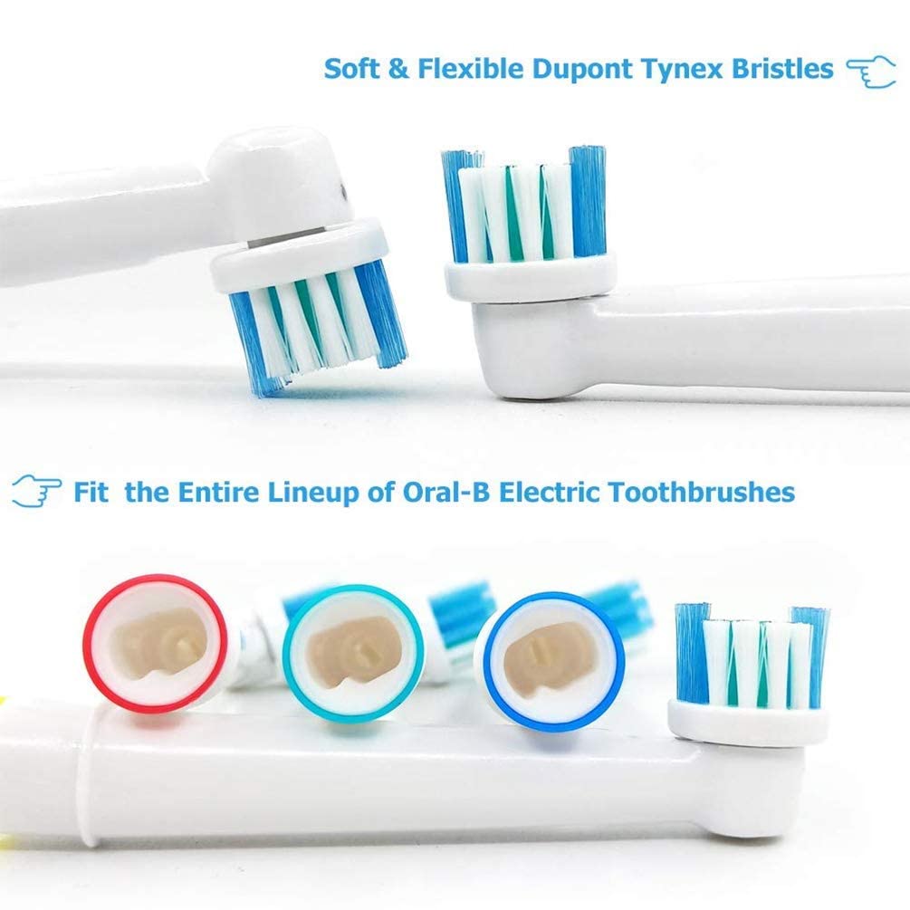 Brush Heads Compatible with Oral-B Braun Electric Toothbrush, Replacement Heads for Vitality, Genius, Pro 1000