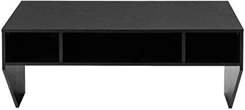 WATERJOY Wall Mounted Desk Computer Desk Floating Table, Home Office Working Desk, Wall Mounted Console Workstation Laptop PC Table with Storage Shelves Black