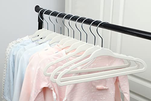 ManGotree Baby Velvet Clothes Hangers, Kids Toddler Children’s Hangers for Clothes Space Saving Non-Slip (30 Pack, Cream)