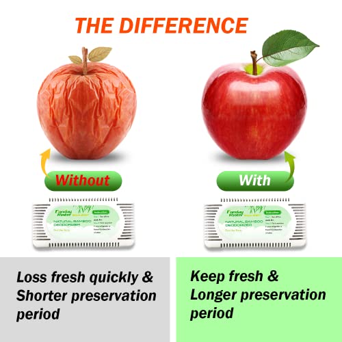 2Packs Refrigerator Deodorizer(60g Each Pack)， Fonday Odor Eliminator for Fridges Freezers Coolers & Lunch Boxes, Bamboo Charcoal Fridge Deodorizer, More Effective Than Baking Soda